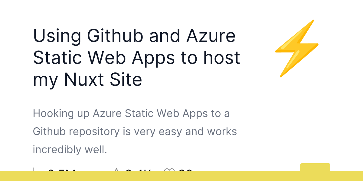 Using Github and Azure Static Web Apps to host my Nuxt Site - Bross Tribe
